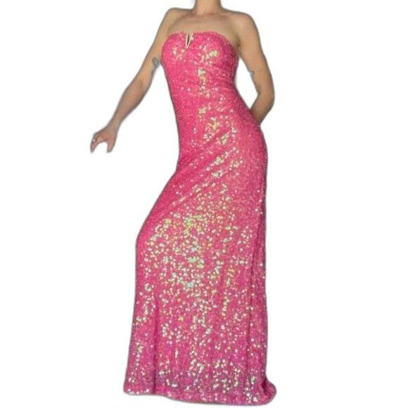 As U Wish | Dresses | As U Wish Hot Pink Mermaid Sequin Sweetheart ...